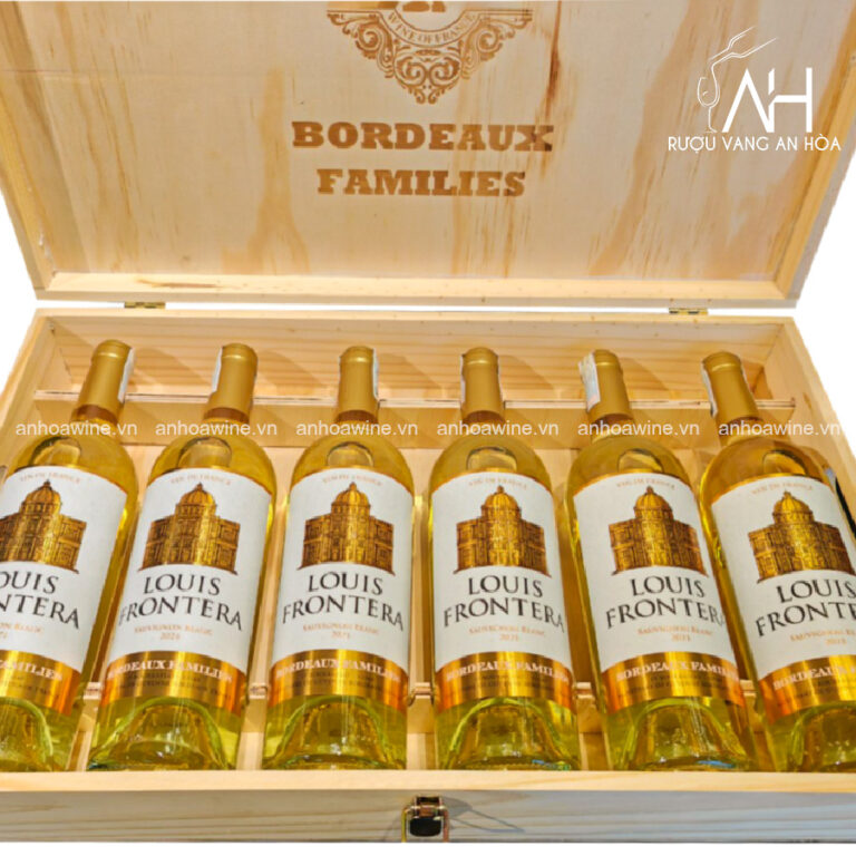 Set QuÀ TẶng Hộp Gỗ 6 Chai Rượu Vang Pháp Louis Frontera Sauvignon Blanc An Hòa Wine